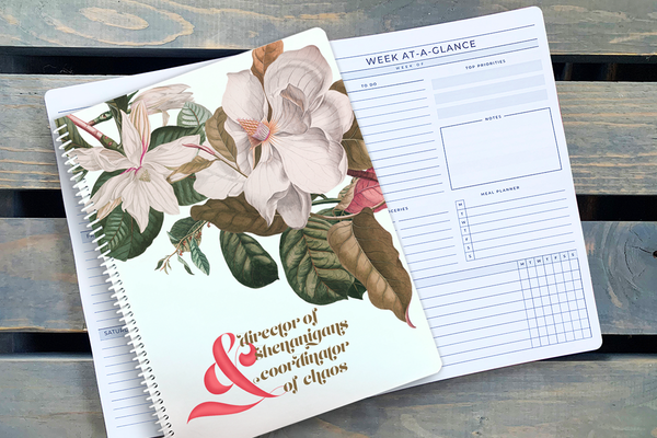 8.5 x 11 Notebook BLACK ink custom printed inside pages